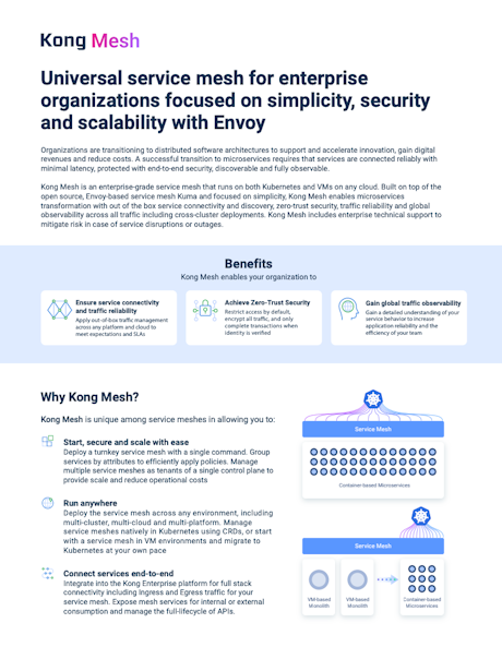 Kong Mesh: Enterprise-Grade Service Mesh for Kubernetes & VMs | Kong Inc.