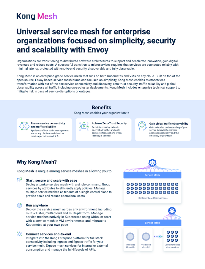 Kong Mesh: Enterprise-Grade Service Mesh for Kubernetes & VMs | Kong Inc.