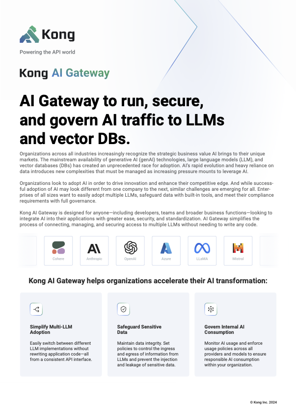 Kong AI Gateway: AI Traffic Management and Governance Solution | Kong Inc.