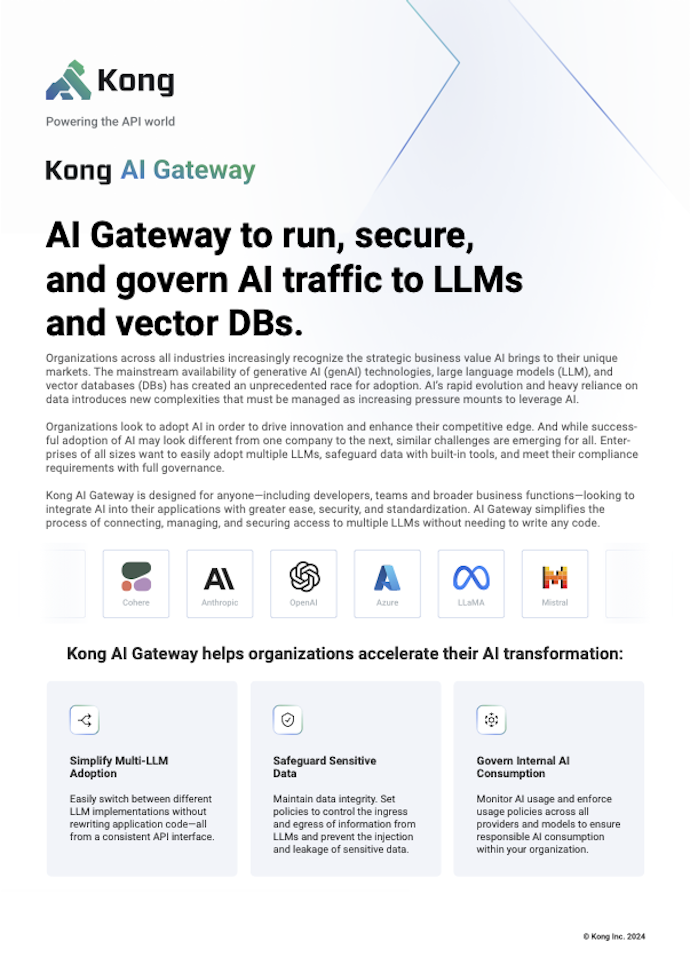 Kong AI Gateway: AI Traffic Management and Governance Solution | Kong Inc.