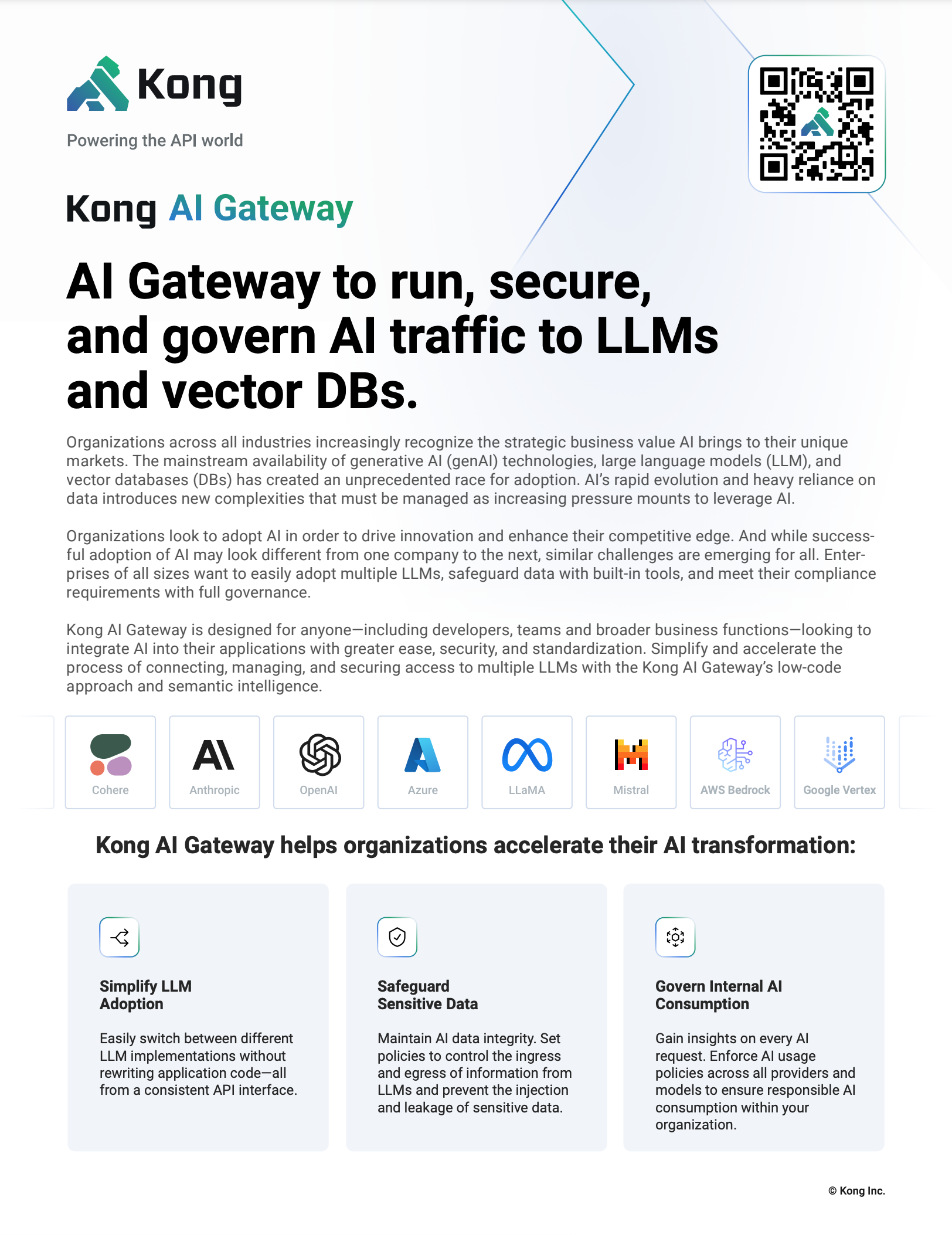 Kong AI Gateway: AI Traffic Management and Governance Solution | Kong Inc.