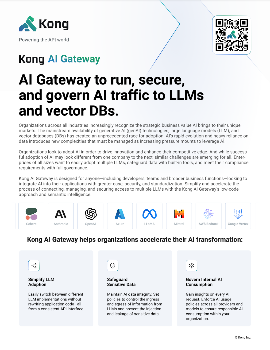 Kong AI Gateway: AI Traffic Management and Governance Solution | Kong Inc.